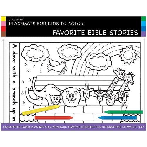 ColorPix FAVORITE BIBLE STORIES Placemats for Kids to color ...