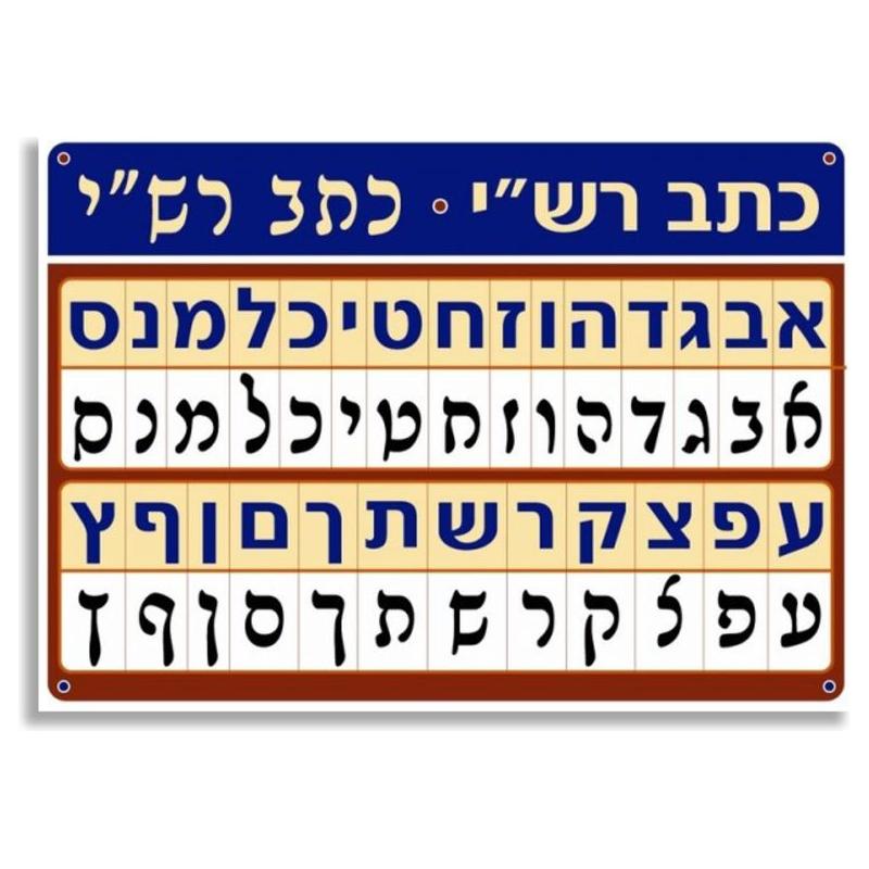 Hebrew Rashi Script Aleph Bet Letters כתב רש"י Classroom Jewish Educat ...