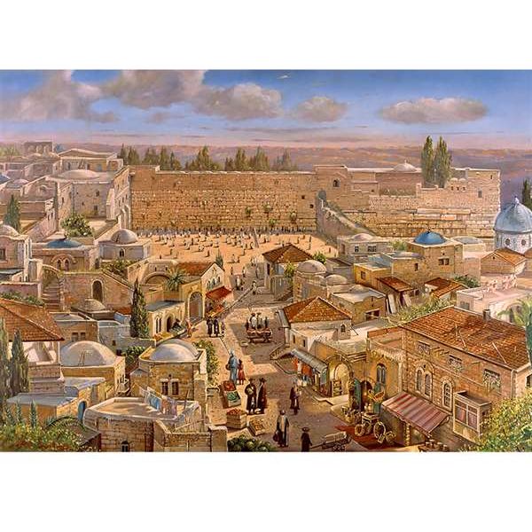 1000 Piece Puzzle Old Market Yerushalaim 20"x28" Artist Alex Levin ...