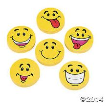 Large Smiley Face Erasers 48 - pack — IsraelBookShop